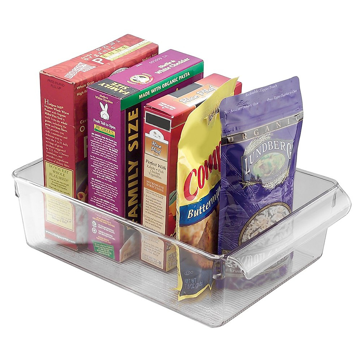 iDesign Linus Kitchen, Pantry, Refrigerator, Freezer Storage Container - 4 Pack, Clear, Large