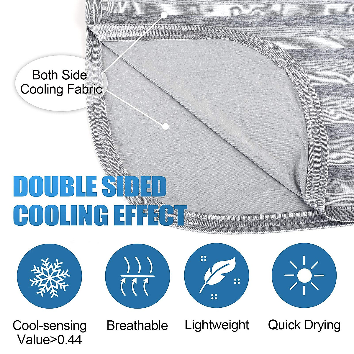 Ailemei Direct Cooling Blanket Throw Size and Cooling Mattress Pad Twin Size Bundle