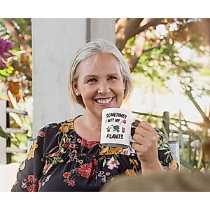 Plant Lovers Gifts. Gardening 11 Ounce Coffee Mug for Gardeners. Sometimes I Wet My Plants. Gift idea for Mom or Dad. (White)