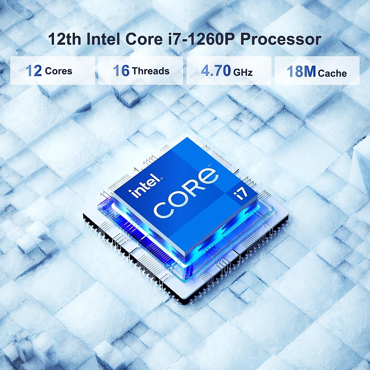 Intel NUC 12 Pro, Wall Street Canyon Mini Pc with 12th Gen Core i7-1260P (12C/16T & Up to 4.7GHz), 32GB DDR4 RAM & 1TB NVMe SSD, Support 8K, WiFi6E, BT5.3, 2 x Thunderbolt 4, Built-in Windows 11 Pro