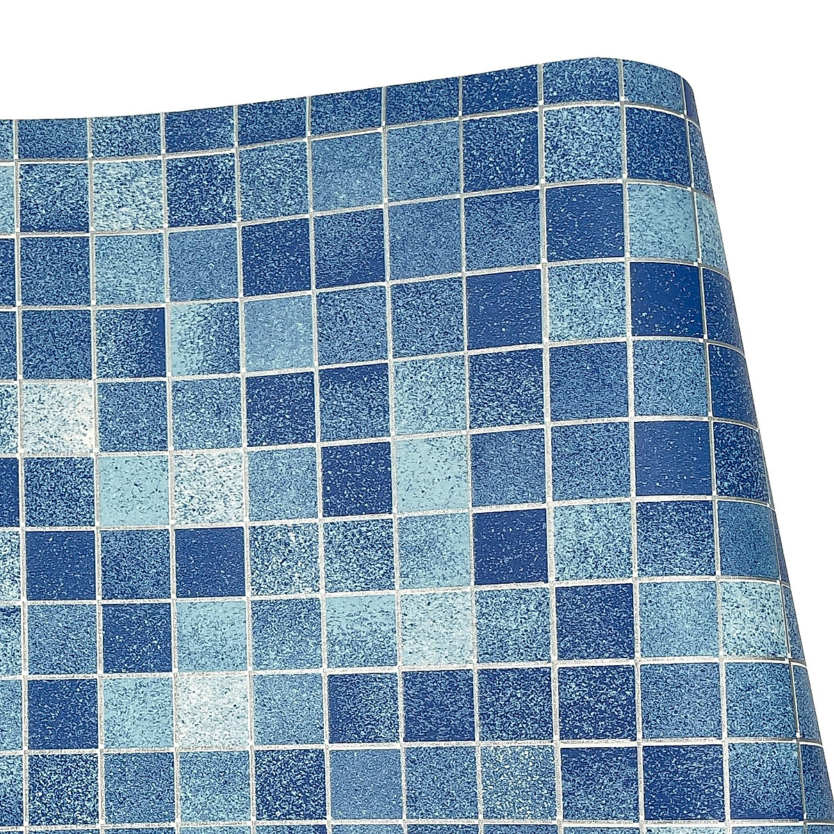 Yifely Blue Mosaic Furniture Paper Removable Shelf Liner Night Stand Sticker 17.7 Inch by 9.8 Feet