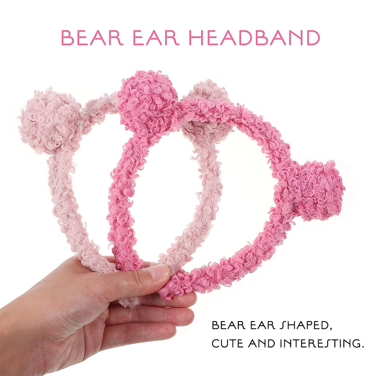 STOBOK Cute Headbands, 6pcs Bear Ears Headbands Makeup Headbands Costume Cute Fluffy Hair Hoops Hair Accessories Party Favor Headwear for Cosplay Supplies Bear Ears Hair Hoops
