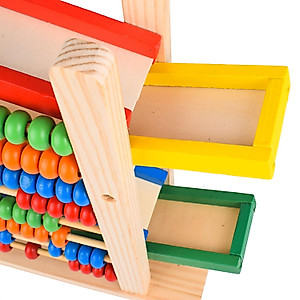 Montessori Toys - Car Track for Toddlers 3-5 with 4 Cars and Abacus for Kids Math - Wooden Cars - Toddler Race Track - Wooden Toys Cars - Autism Toys - Wooden Ramp Racer Car Track Toy Waldorf Toys