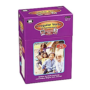 Super Duper Publications | Irregular Verbs in Sentences Photo Fun Deck Flash Cards | Educational Learning Resource for Children