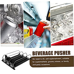 Mobestech 3pcs Drink Pusher Bottle Dispenser Mini Refrigerators Mini Drinks Automatic Vending Machine Slide Beverage Shelf Glide Fridge Drink Organizer Pusher To Stack Cart Abs