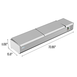 KoolMore SCDC-8P-SSL Commercial-Refrigerator, 71 Inch, Silver