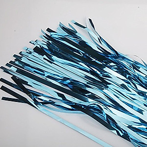 2pcs 3ft x 8.3ft Light Blue Metallic Tinsel Foil Fringe Curtains Photo Booth Props for Birthday Wedding Engagement Bridal Shower Baby Shower Bachelorette Holiday Celebration Party Decorations