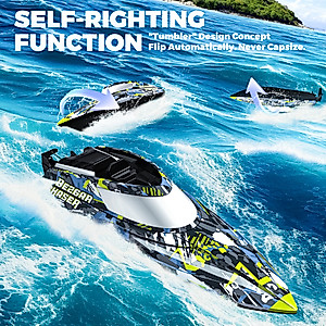 BEZGAR TX123 Remote Control Boats - Fast Speed RC Boat 32+ KPH with A Portable Suitcase for Lakes & Pools & Salt Water, Summer Toys for Adults and Ideal Gifts for Kids Boys Age 6 7 8-12 Years Old