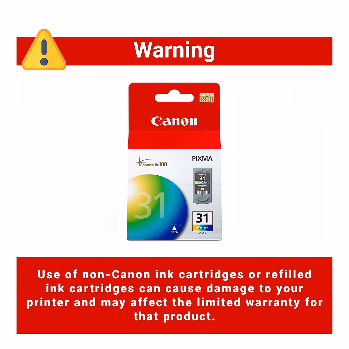 Canon CL-31 Compatible to iP1800,iP2600,MP140,MP190/MP210,MP470,MX310/MX300 Printers