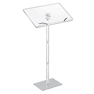 KSacry Large Acrylic Podium Stand,42.3'' H Pulpits for Churches, Lecterns &Podiums,Conference Portable Podium for Weddings, Classroom, Presentation Podiums,Metal Base(15.7" L x 11.8" W x 42.3" H)