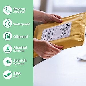 COSOB 4x6 Direct Thermal Shipping Label Fanfold Permanent Adhesive Thermal labels with perforated Line Suitable for thermal printer compatible with Zebra & Rollo printer, 500 labels/Stacks,4stacks