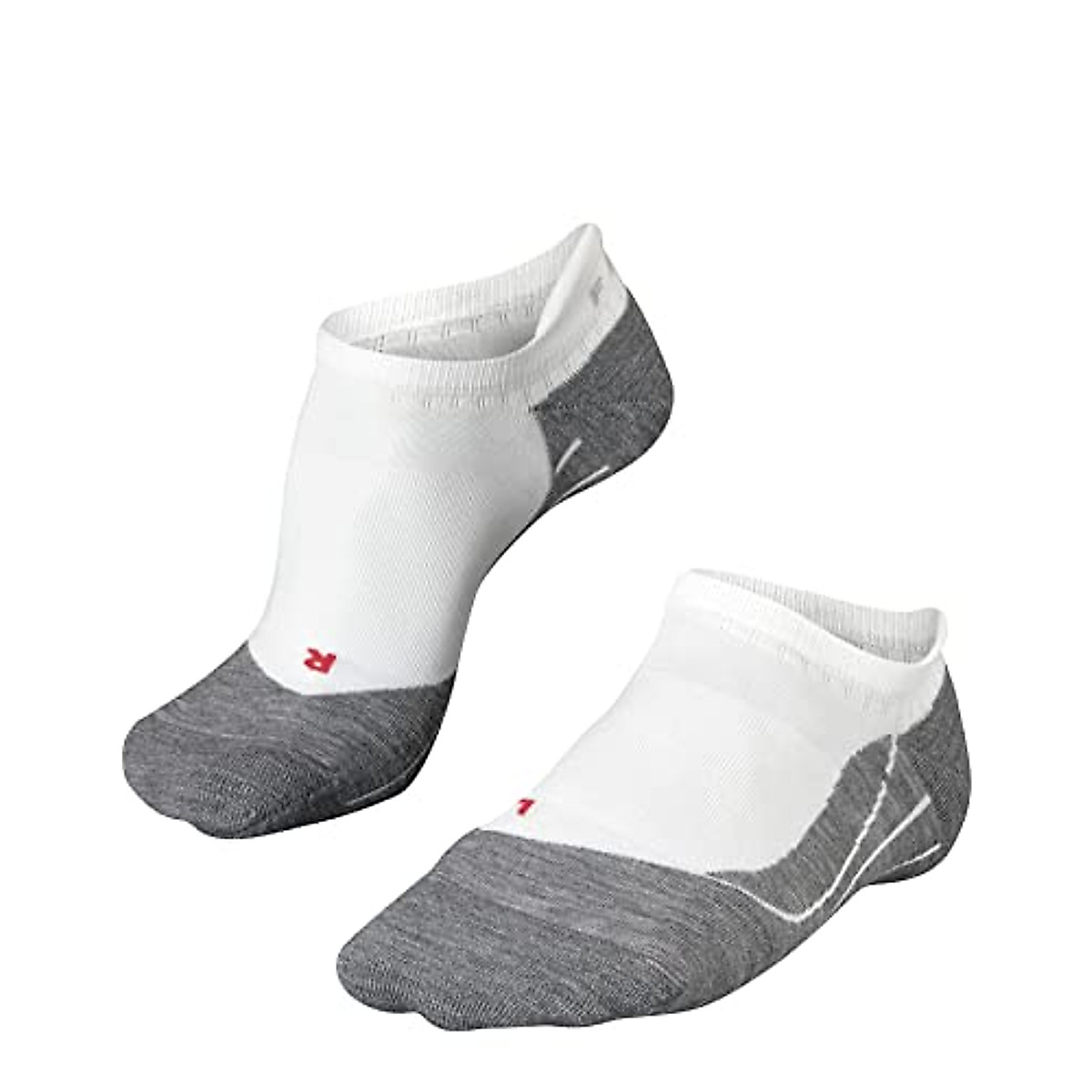 FALKE Men's RU4 Endurance Running Socks, Athletic No Shows, Medium Cushion, Breathable Quick Dry, Organic Cotton, White (White-Mix 2020), 9-10, 1 Pair