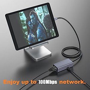 HelloLife iOS to RJ45 Ethernet LAN Wired Network Adapter with Fast Charging Port, 100Mbps High Speed, Ethernet Adapter for pad/Phone 12 11 xs x 8 7