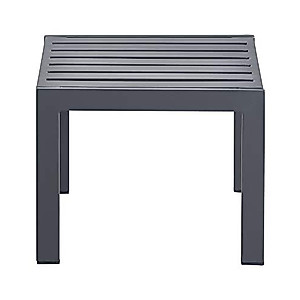 Tommy Hilfiger Monterey Modern Patio Outdoor Furniture Collection, Weather Resistant, Easy Assembly Metal Frame, Side Table, Navy Blue & Dark Gray