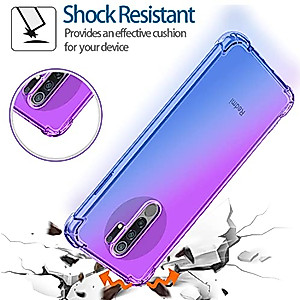 KOARWVC Case for Redmi Note 8 Pro Case / M1906G7I Case, Crystal Clear Case Gradient Slim Anti Scratch TPU Shockproof Protective Phone Cases Cover for Xiaomi Redmi Note 8 Pro (Purple/Blue)
