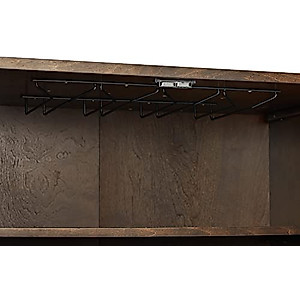 Crosley Furniture Blair Bar Cabinet, Dark Brown/Gold