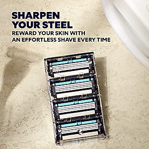 Dollar Shave Club Men's Razor 4-Blade Razor Blade Refill for A Comfortable Shave With Optimally Spaced Razor Blades for Easy Rinsing 4 Count