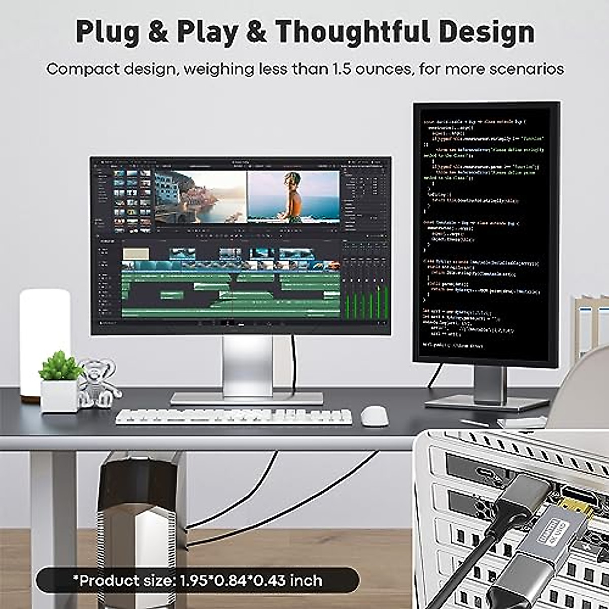 UANTIN HDMI to DisplayPort Adapter (4K 60Hz,1080p 120Hz) Uni-Directional HDMI Male to DP Female Converter for Monitor Compatible with GPU,Laptop,AMD,NVIDIA,PS5,Xbox and More - 1 Pack