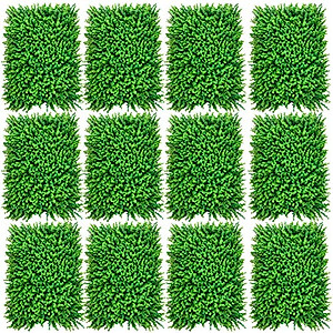 CNCEST 12pcs Artificial Simulation Boxwood Hedge Wall Plant Panel Waterproof Outdoor Plant Panels Grass Fence 60x40x4cm (12Pcs)