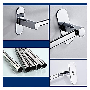 Towel BAR Rack Stainless Steel Chrome Towel Rack,Wall Mounted Towel Rails Bathroom Bar,Kitchen Toilet Towel Holder,No Drilling/50Cm (Size : 40Cm)