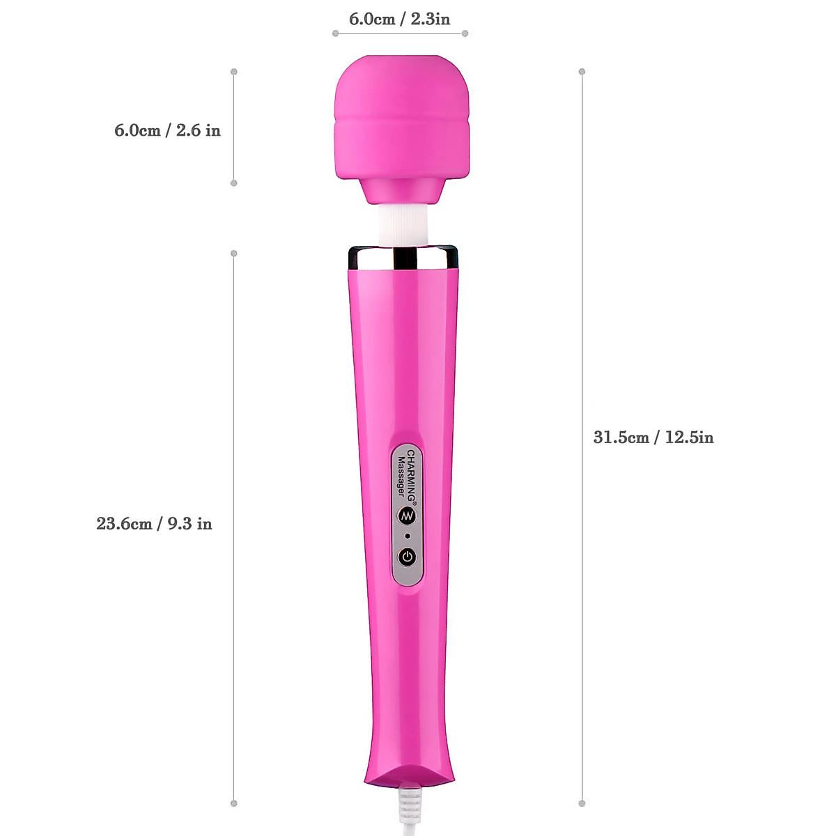 10 Speeds Wired Powerful Handheld Electric Back Massager with Strong Vibrations, Personal Therapy Massager for Sports Recovery, Muscle Aches, Body Pain-Rose red