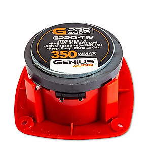 Genius Audio GPRO-T10 1.8", 65 Watts RMS - 350 Watts Max, Pro Audio Super Tweeter Speaker, Phenolic Diaphragm Car Audio Speaker, Ferrite Y30 Magnet, 4 Ohms (1 Speaker)