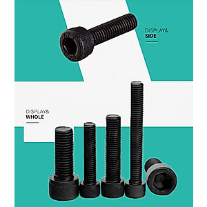 100Pcs M3x10 Alloy 12.9 Steel Hex Socket Pan Head Screws Bolt Cap Machine Screws Black