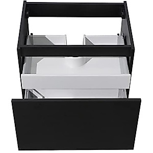 Fresca Mezzo 30" Black Wall Hung Modern Bathroom Cabinet - Cabinet Only (Sink Not Included)