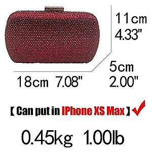 Boutique De FGG Bling Evening Bags and Clutches for Women Formal Party Crystal Clutch Bag Wedding Rhinestone Handbags (Small,black)