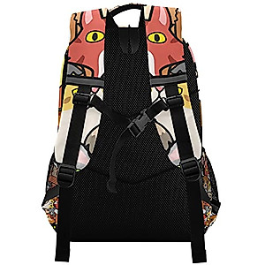 ALAZA Cute Doodle Dog Cat Backpacks for Girls Boys Kids School Book Bags 3rd 4th 5th Grade Laptop Casual Daypack Travel Shoulder Bag with Chest Strap