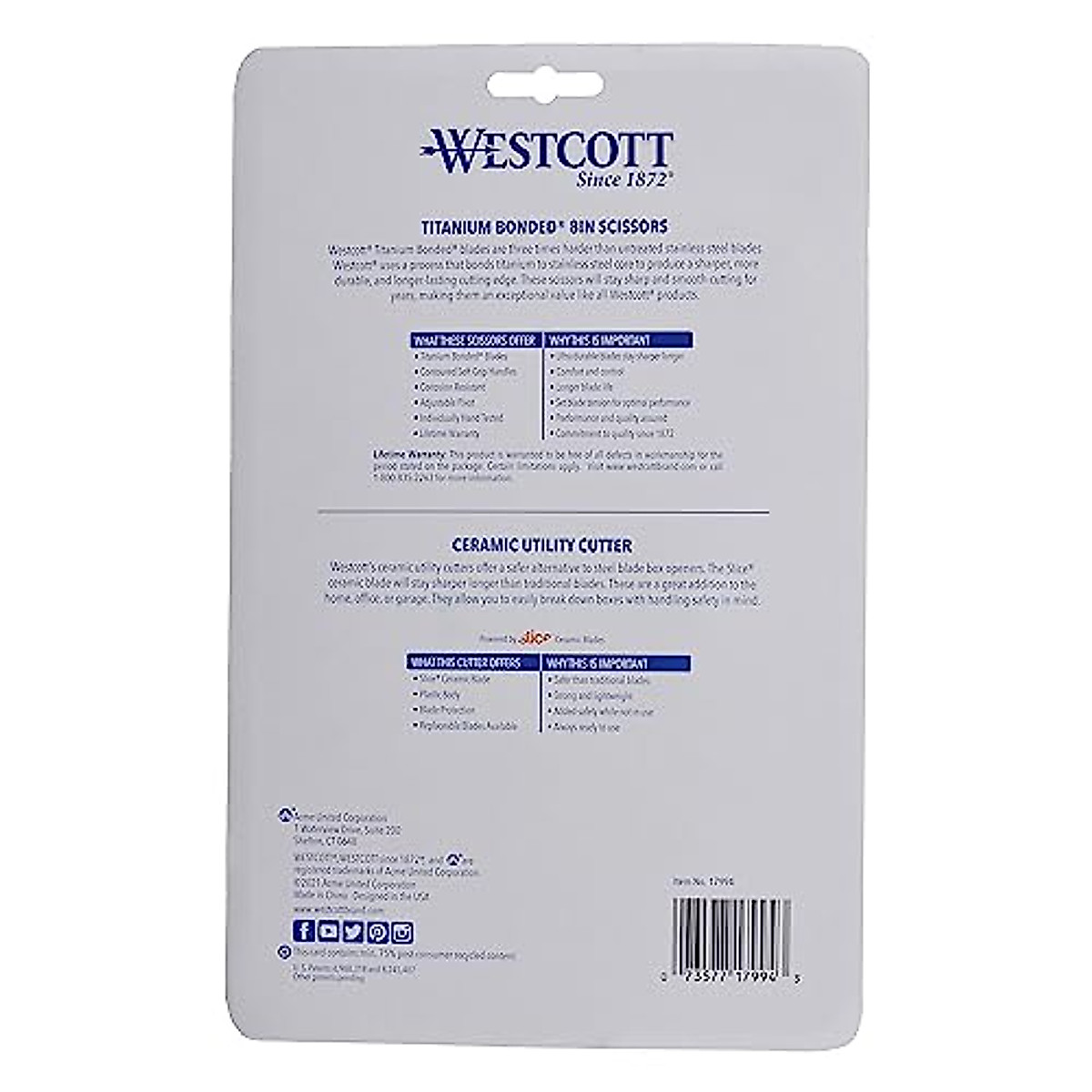 Westcott 8" Titanium Bonded Scissor Ceramic Cutter 4pk (17994)