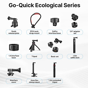 ULANZI Select Go Quick II to 1/4" Adapter - 1/4" Thread Go Quick II Base + 1/4" Screw QR Cover Compatibe with Go Quick II Seriese Selfie Stick/Tripod/Monopod/Compact Camera/Phone/Led Video Light