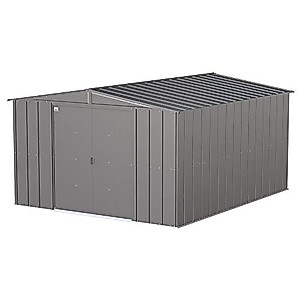 Arrow Shed Classic 10' x 12' Outdoor Padlockable Steel Storage Shed Building, Charcoal