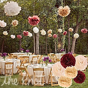 70th Birthday Decorations for Women Burgundy Rose Gold 70th Birthday Party Decorations Polka Dot Fans for Happy 70th Birthday Party Fall Burgundy Rose Gold 70 Birthday Decorations Autumn