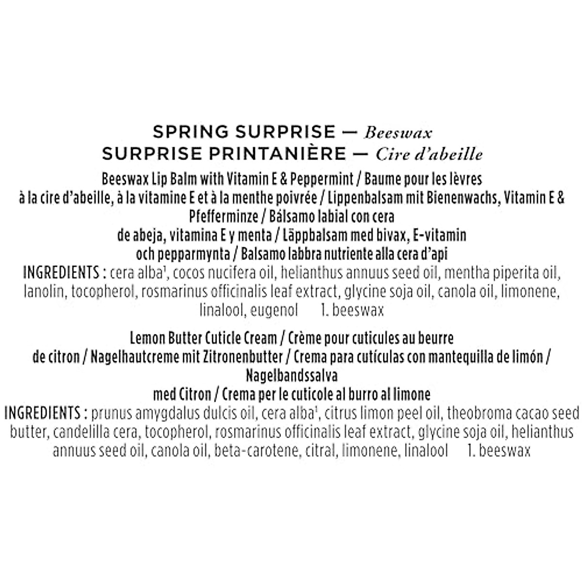 Burt's Bees Stocking Stuffers, Spring Surprise Set, Original Beeswax Lip Balm and Lemon Butter Cuticle Cream, Natural Origin Lip Moisturizer With Responsibly Sourced Beeswax Christmas Gifts, 2 Count