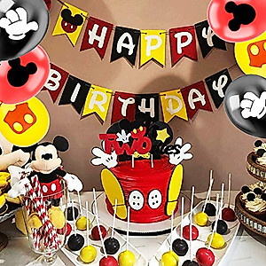 Oh Twodles Balloons Mickey Mouse Second Birthday Cake Topper 2nd Banner Party Supplies Decorations Photo Prop for Boy Baby Bday (Twodles)