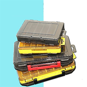 Gigicloud Plastic Fishing Tackle Accessory Box Fishing Lure Box Case 12 14 Room Double Sided Fishing Lure Bait Hooks Storage Box Case Container For Fishing Bait Plastic Storage Box