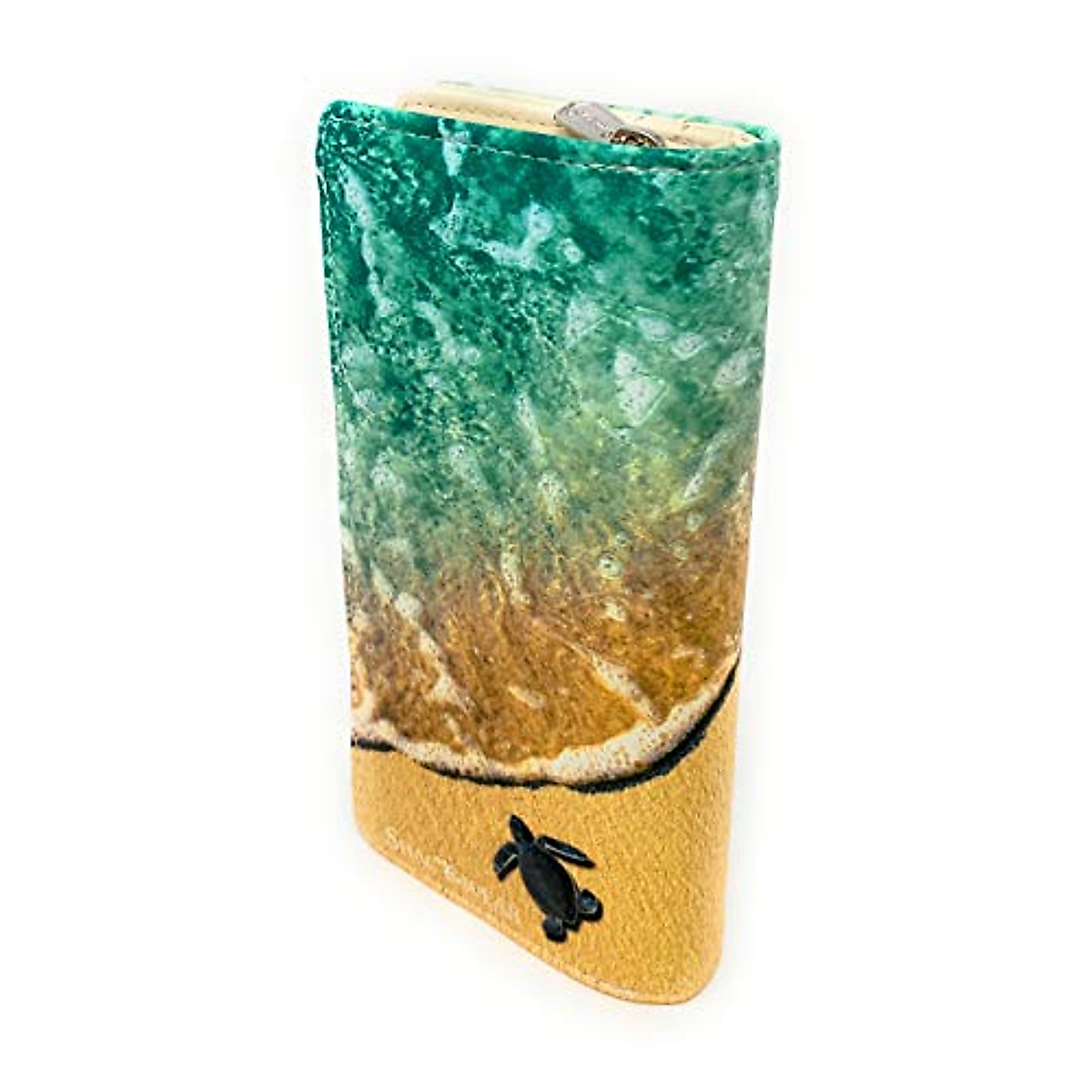 Shag Wear Baby Turtles Large Wallet for Women Yellow 7"