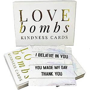 Better Me Love Bombs Kindness Cards - 111 Appreciation Cards & Encouragement Cards, Love Notes for Him & Just Because Gifts for Her, Valentines Day Gratitude Gifts