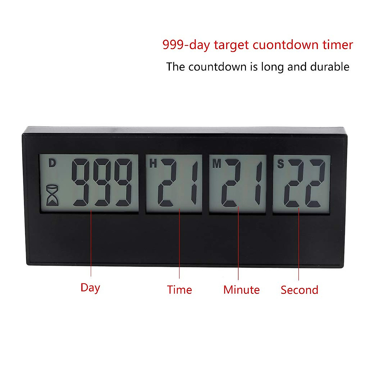 Dsxnklnd 999 Days Countdown Clock LCD Digital Screen Kitchen Timer Event Reminder for Wedding Retirement Lab Kitchen