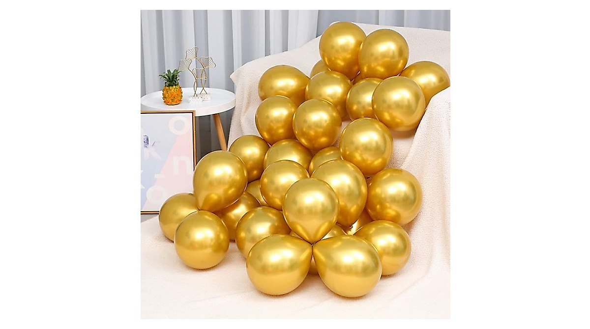 Gold Metallic Balloons 100pcs - Perfect for Wedding & Party Decor