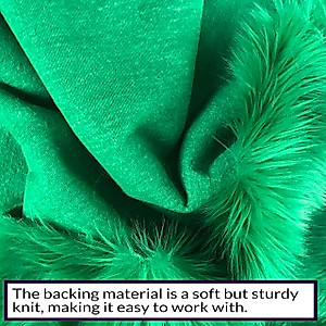 Bianna Emerald Kelly Green Faux Fur Fabric, by The Yard, American Seller, Luxury Shag Shaggy Material for Crafting, Sewing, Costumes, Fursuits, Home Decor (12x12 inches)