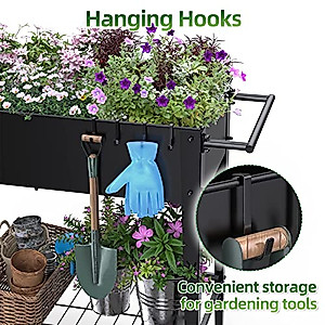 Highpro Raised Garden Bed with Legs, Mobile Planter Box Elevated on Wheels Portable Planter Cart Outdoor Indoor for Vegetable Herbs Potted Plants Flowers