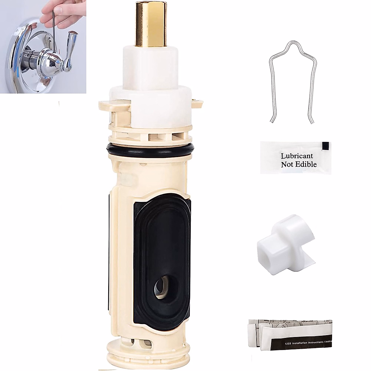 QLXAQLX 1222 Replacement Cartridge Compatible with moen 1222 Shower Valve Cartridge, 1222 Replacement Cartridge Compatible with moen Posi-Temp Faucets And Tub Shower