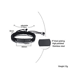 VNOX Name Quote Personalized Bracelets for Men Women Custom Customize Friendship Couple Bridesmaid Gift Jewelry Handmade Braided Rope Bracelet Anniversary Christmas Gift,Set of 2,3,4,5