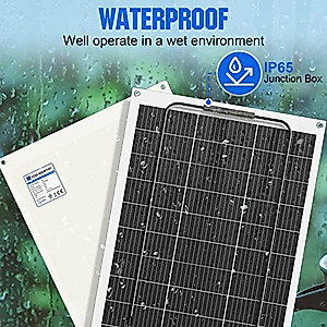 ECO-WORTHY Flexible Solar Panel 130 Watt 12 Volt Monocrystalline Semi-Flexible Bendable for Off- Grid System Motorhome, RV, Caravan, Camper, Boats, Roofs, Uneven Surfaces