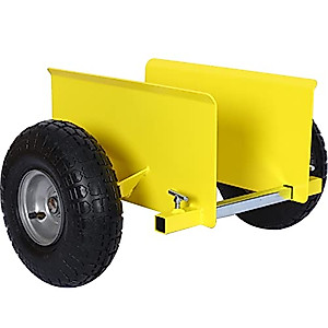 Heavy Duty Adjustable Panel Dolly with Pneumatic 10" Wheels, 600LBS Load Bearing (Yellow)