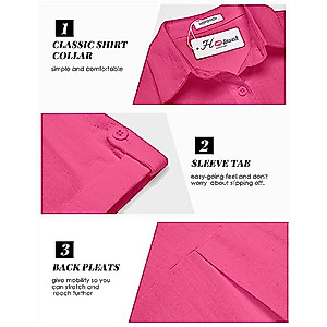 HOTOUCH Linen Shirt Women Pink Button up Shirt Oversized Button Down for Women Business Attire Watermelon Pink L