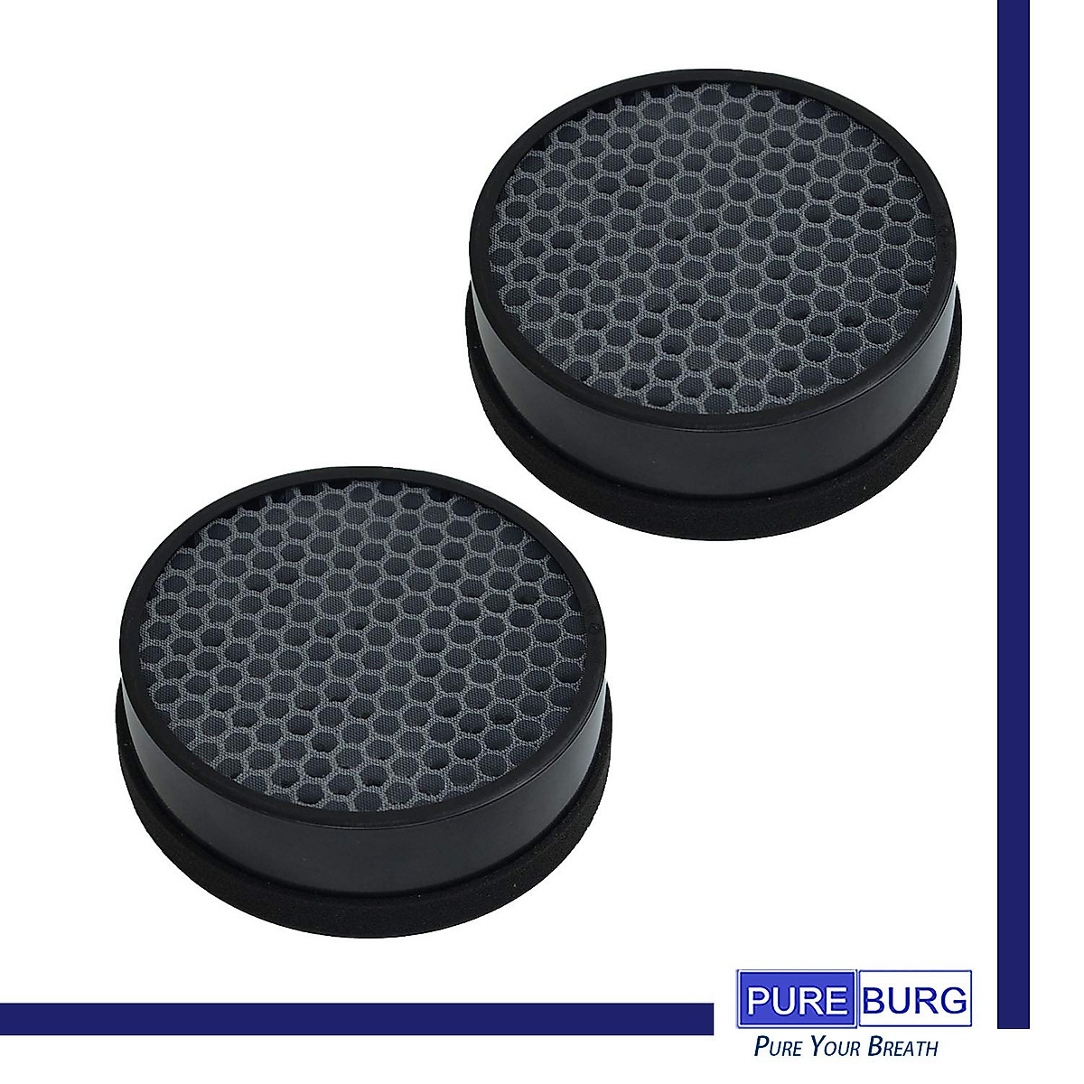 PUREBURG MD1-0039 Replacement True HEPA Filter Kit Compatible with Vornado MD1-0039 Fits Models CYLO50 CYLO51 QUBE50 Air Purifiers, H13 Activated Carbon,2-Pack