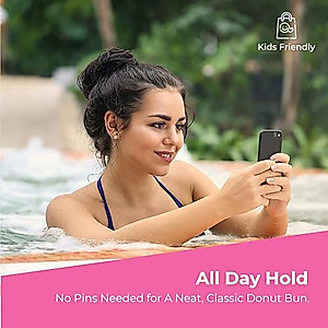 Hawwwy 3 Piece Hair Bun Maker - Easy Hair Bun Roller and Bun Donut for Quick Updos - Snap-and-Roll Bun Hair Tool - Perfect Bun Tool for Kids, French Twist, and Hair Updo Tool - 3 Pack Brown